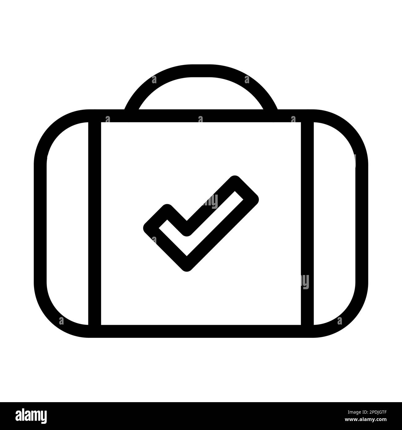 Luggage Check Vector Thick Line Icon For Personal And Commercial Use ...