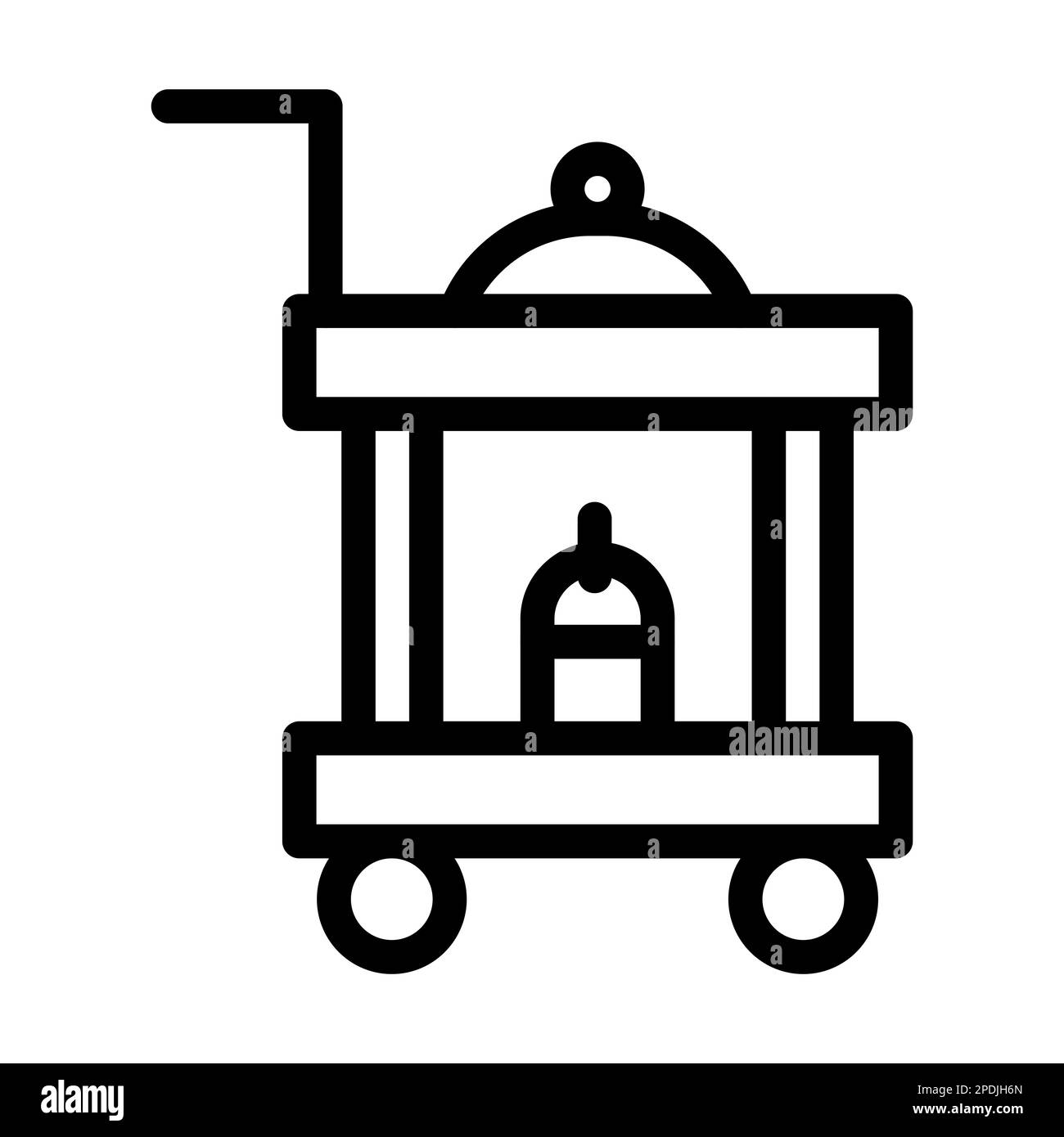 Food Trolley Vector Thick Line Icon For Personal And Commercial Use ...