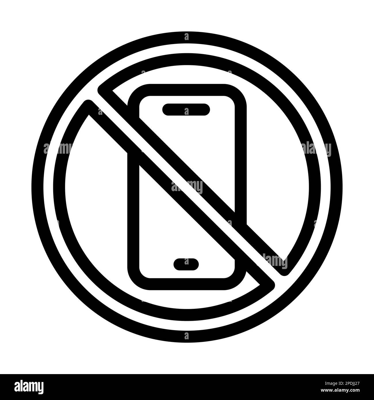 No Phone Vector Thick Line Icon For Personal And Commercial Use Stock ...