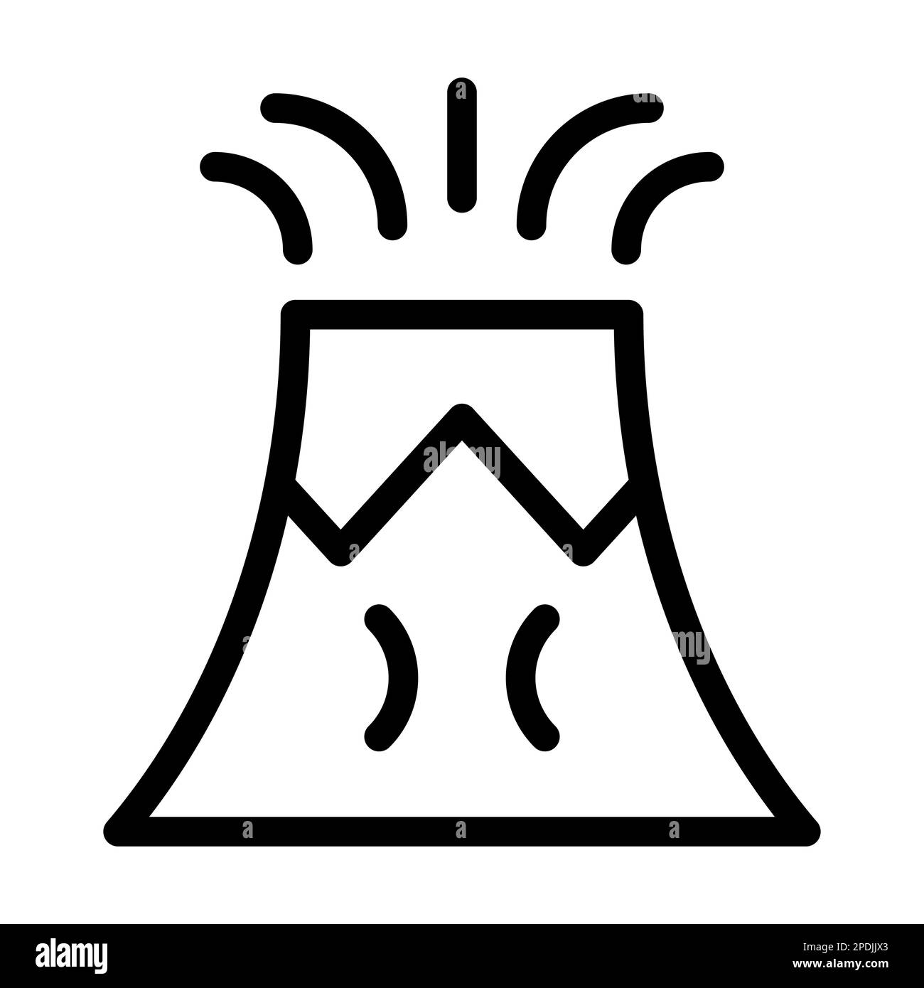 Volcano Vector Thick Line Icon For Personal And Commercial Use Stock ...