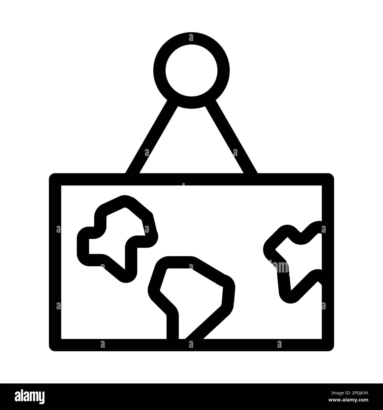 Hanging Map Vector Thick Line Icon For Personal And Commercial Use Stock Photo - Alamy