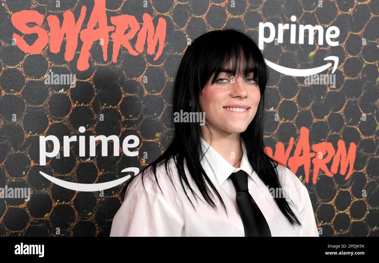 Singer Billie Eilish poses at the premiere of the Amazon Prime Video ...