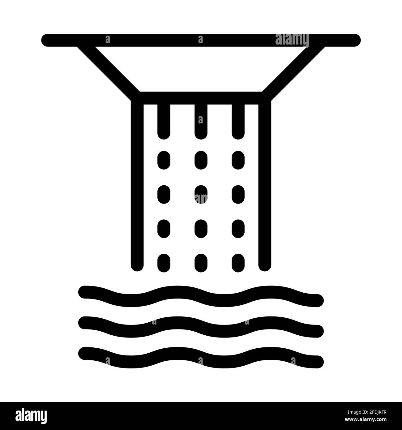 Waterfall Vector Thick Line Icon For Personal And Commercial Use Stock ...