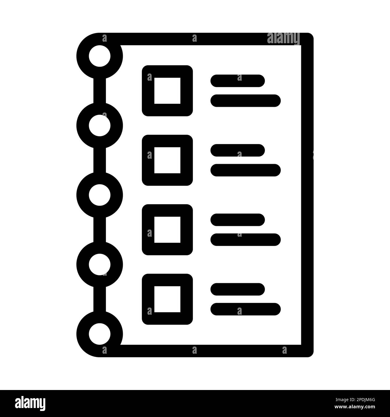 Shopping List Vector Thick Line Icon For Personal And Commercial Use ...