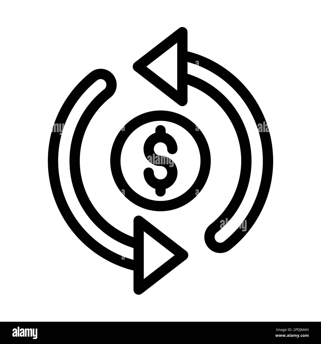Refund Vector Thick Line Icon For Personal And Commercial Use Stock ...
