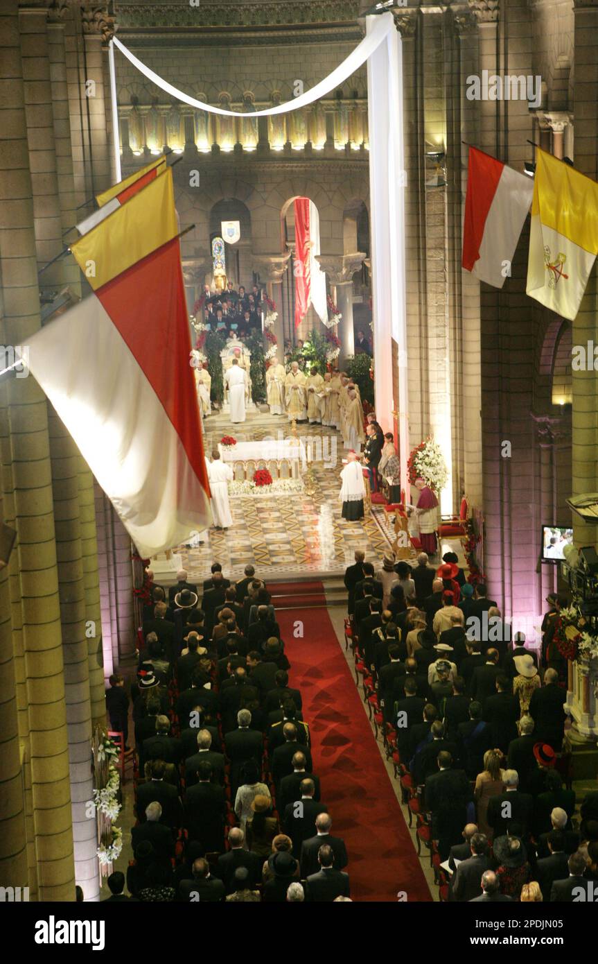 General view inside the Monaco cathedral during ceremonies, Saturday ...