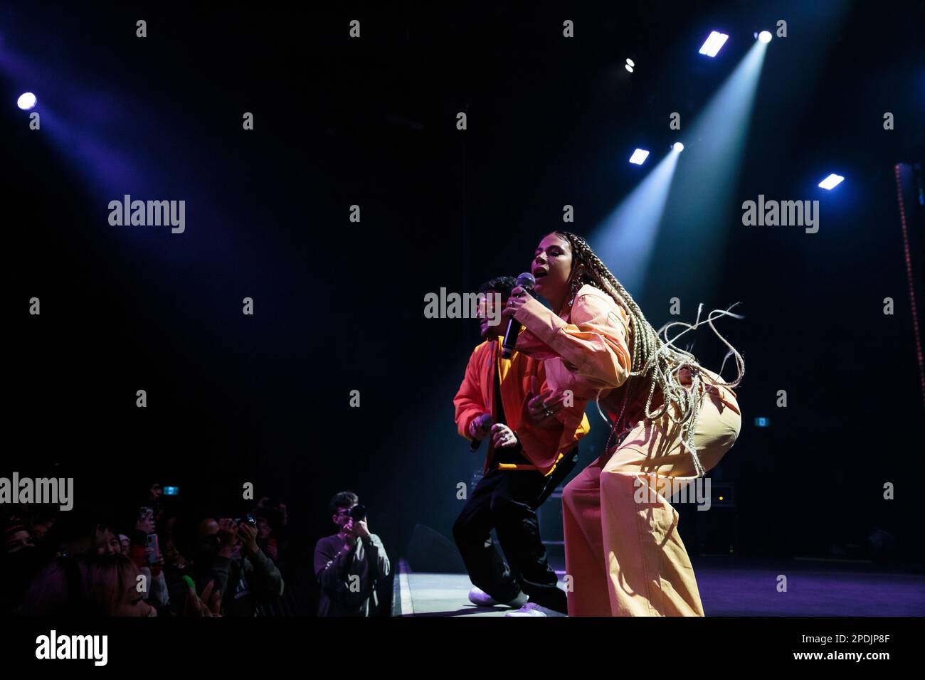 Toronto, Canada, 14/03/2023, Azad ("A) and Vali ("V") of R&B duo ...