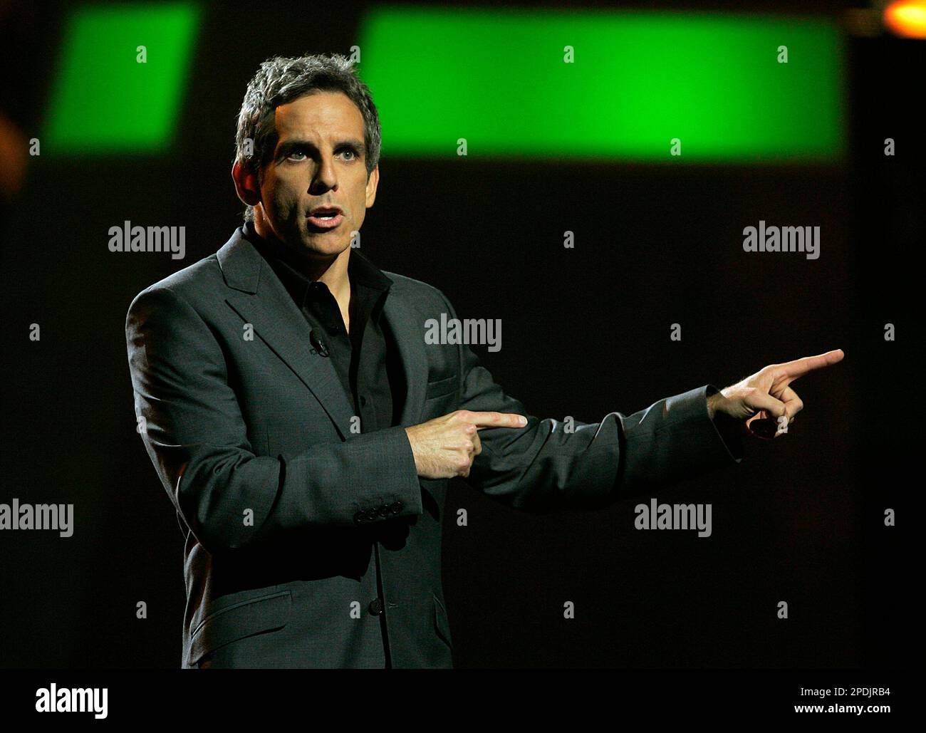 Actor Ben Stiller performs during the comedy show "Earth to America" in ...