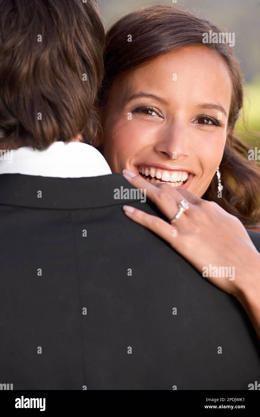 Starting a life together. a couple on their wedding day Stock Photo - Alamy