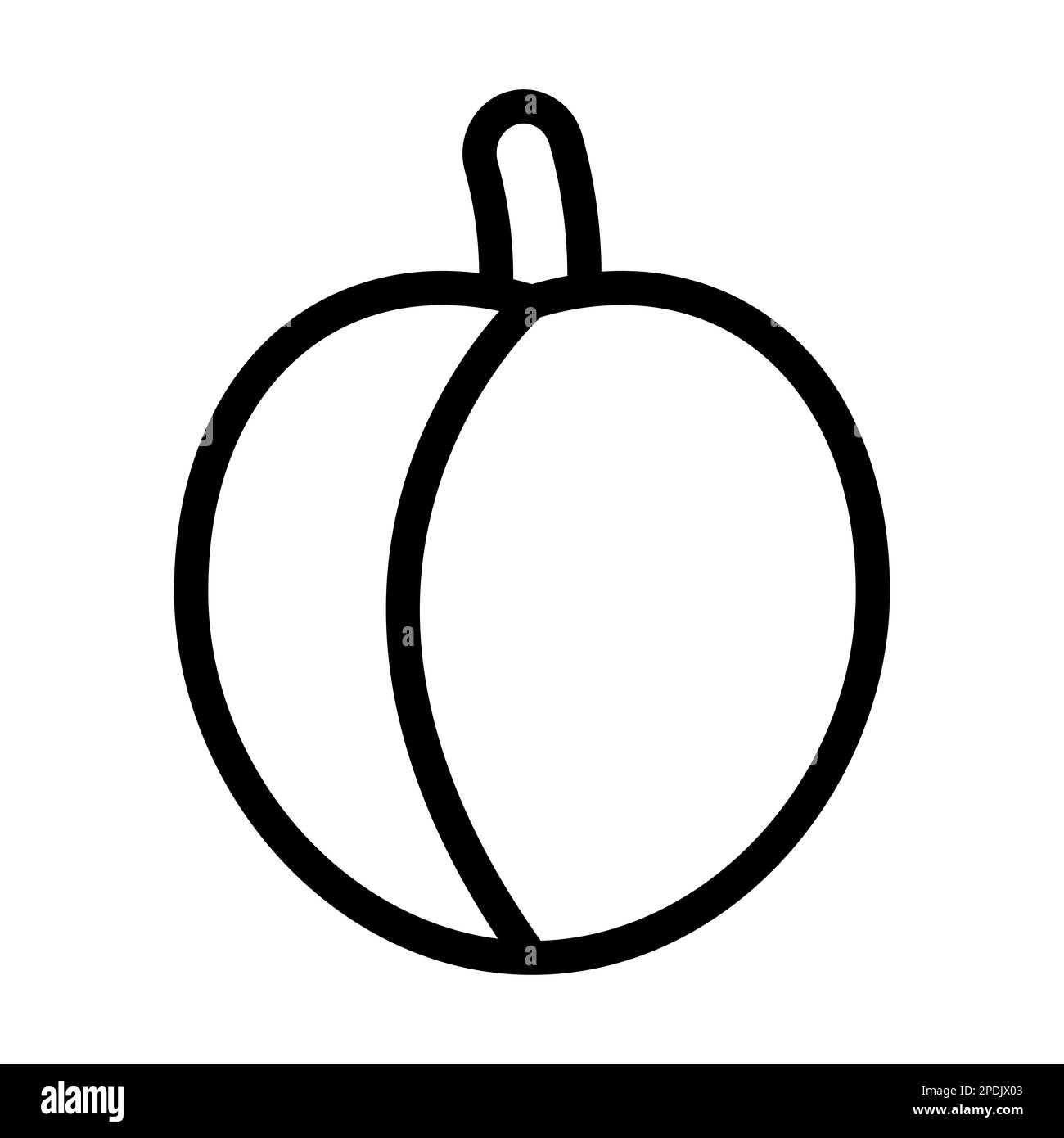 Peach Vector Thick Line Icon For Personal And Commercial Use Stock ...