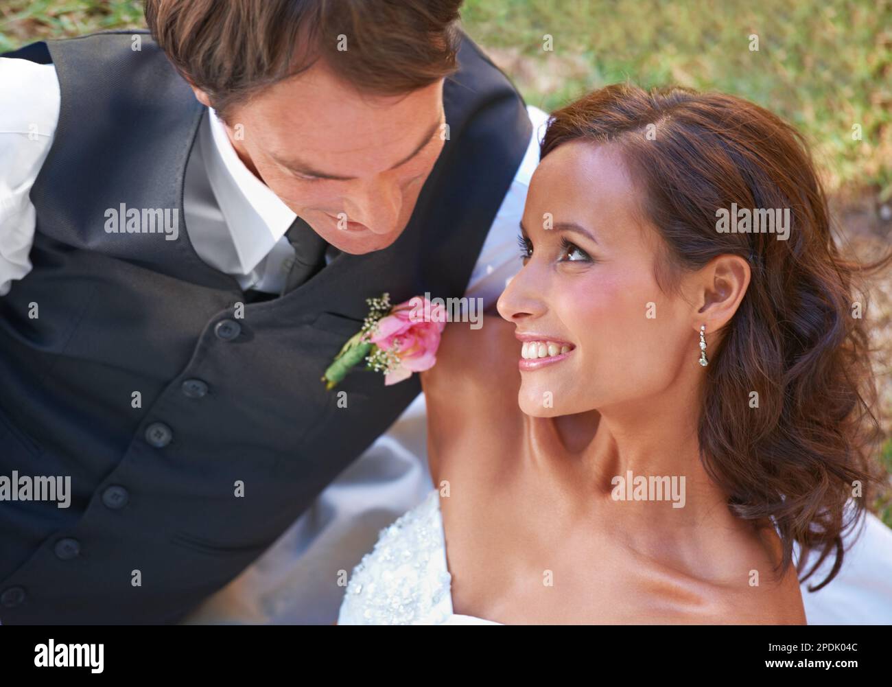 Starting a life together. a couple on their wedding day Stock Photo - Alamy