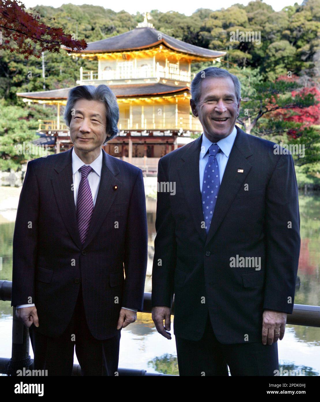 U.S. President George W. Bush, right, and Japanese Prime Minister ...