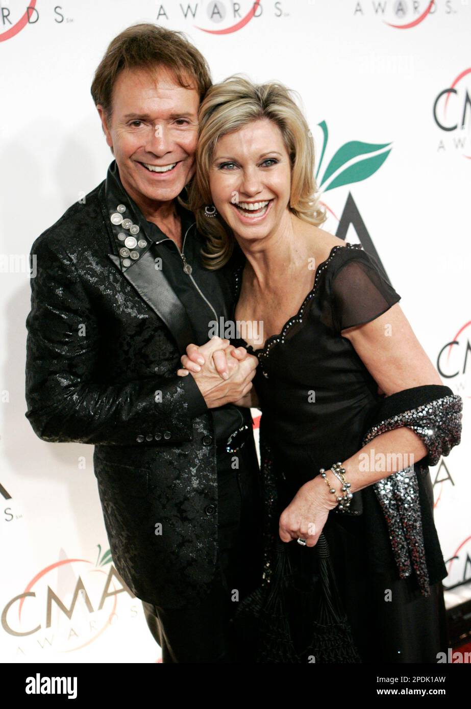 Singer Olivia-Newton John arrives with British recording artist Sir ...