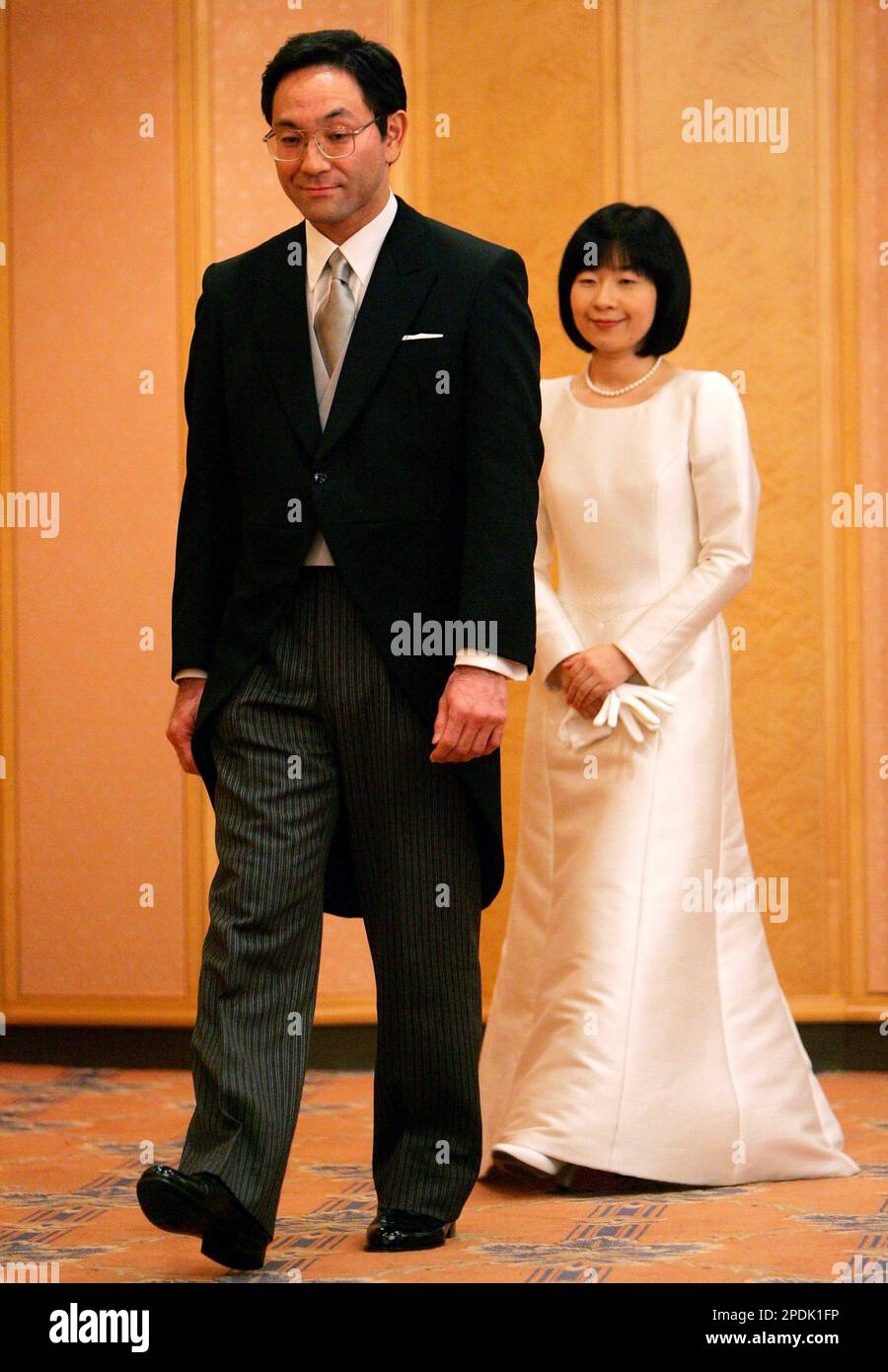 Sayako Kuroda follows her husband Yoshiki Kuroda upon their arrival at ...