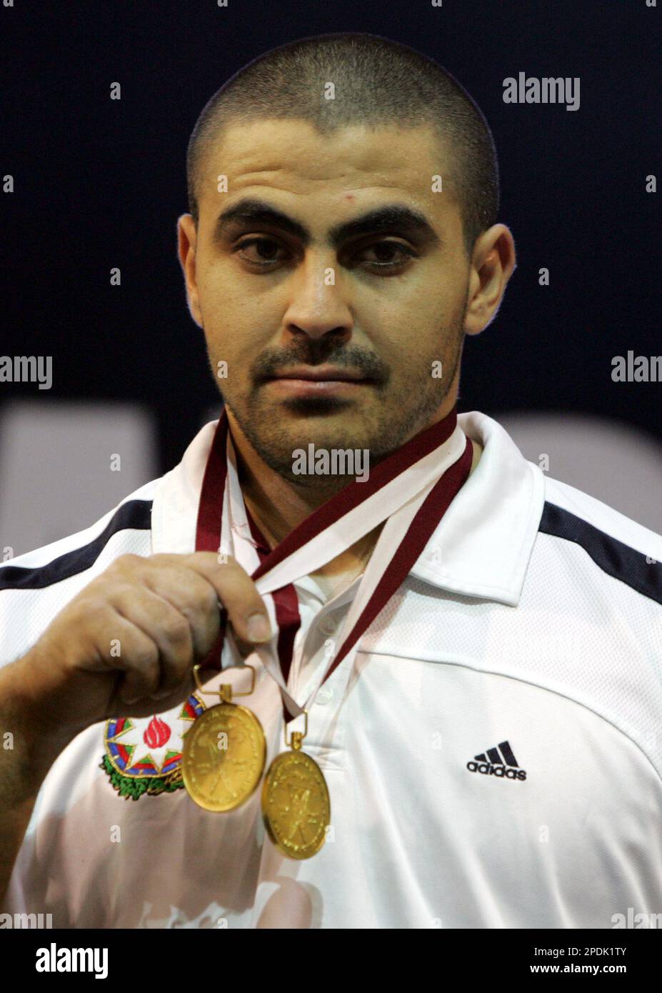 Azerbaijan's Pashayev Nizami celebrates after he receives his medals ...