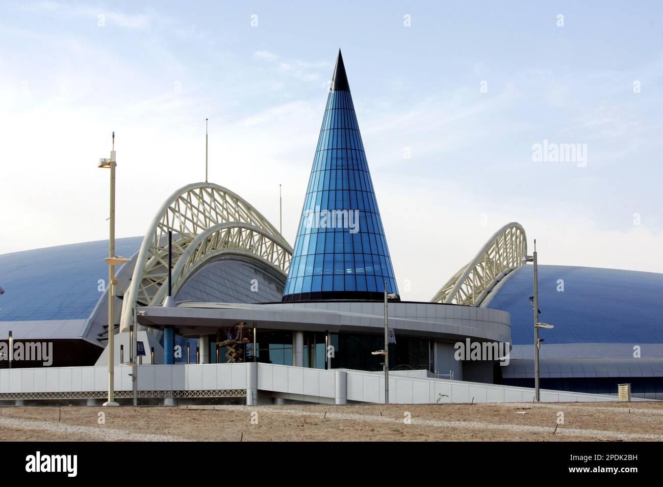Workers busy with final touches to Aspire Hall, the world's biggest ...