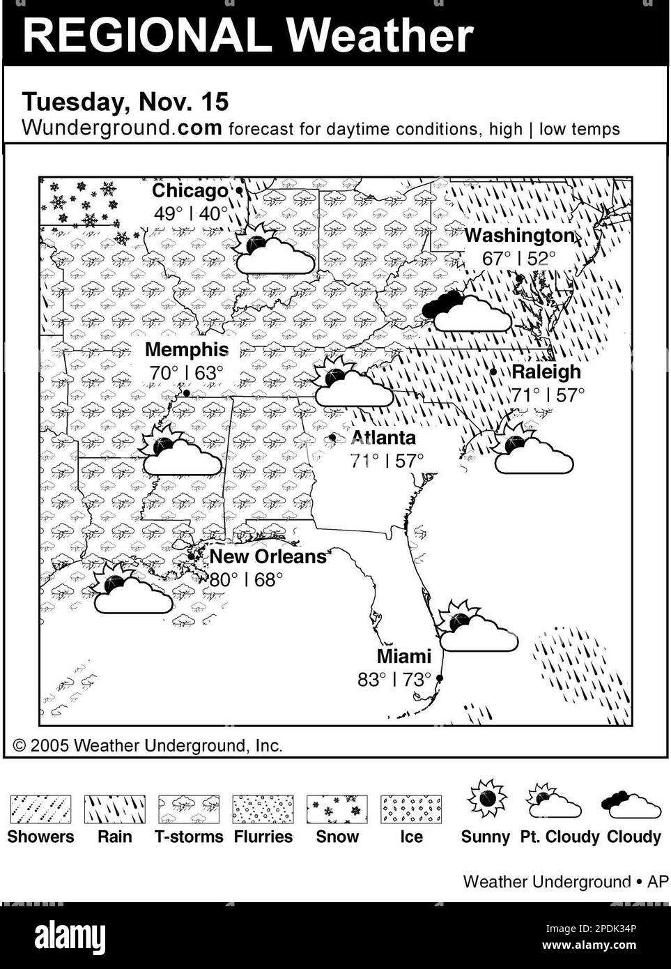 This is the Weather Underground forecast for Tuesday, Nov. 15, 2005 for ...