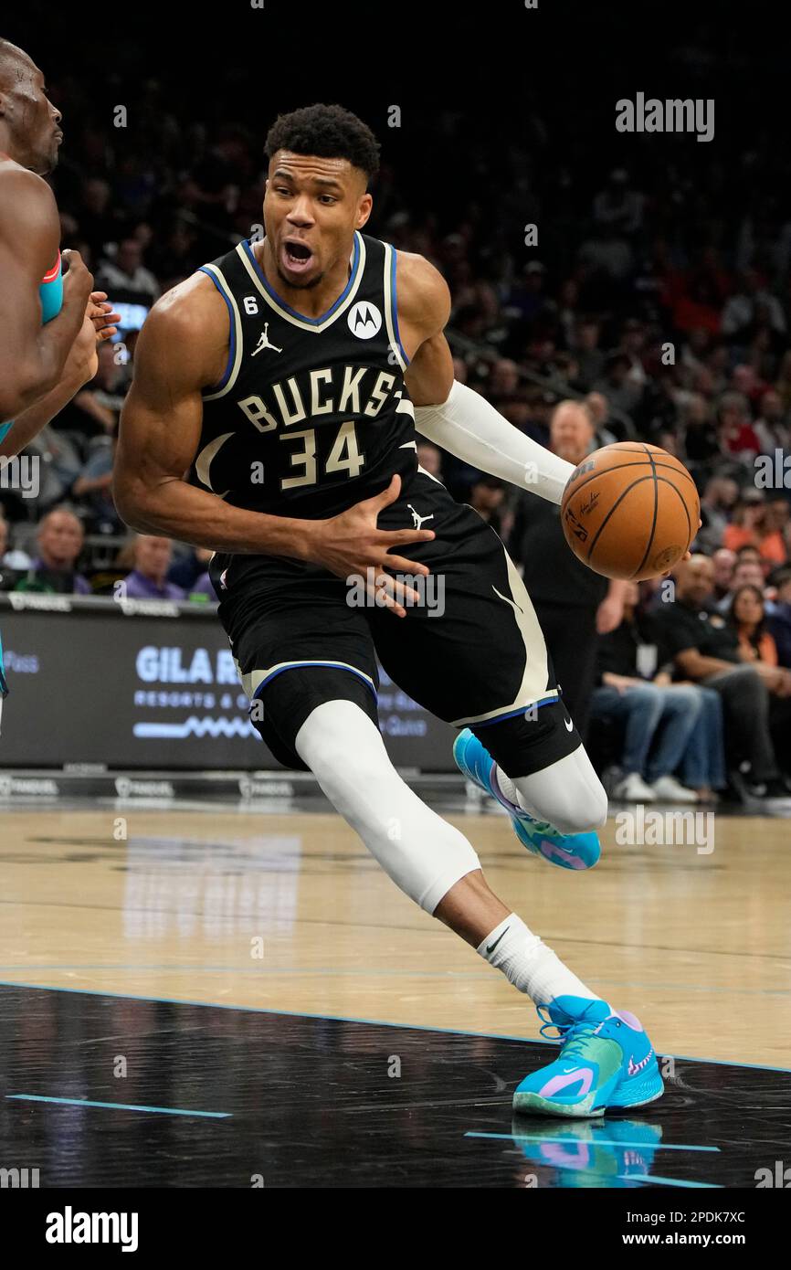 Milwaukee Bucks forward Giannis Antetokounmpo (34) during the first ...