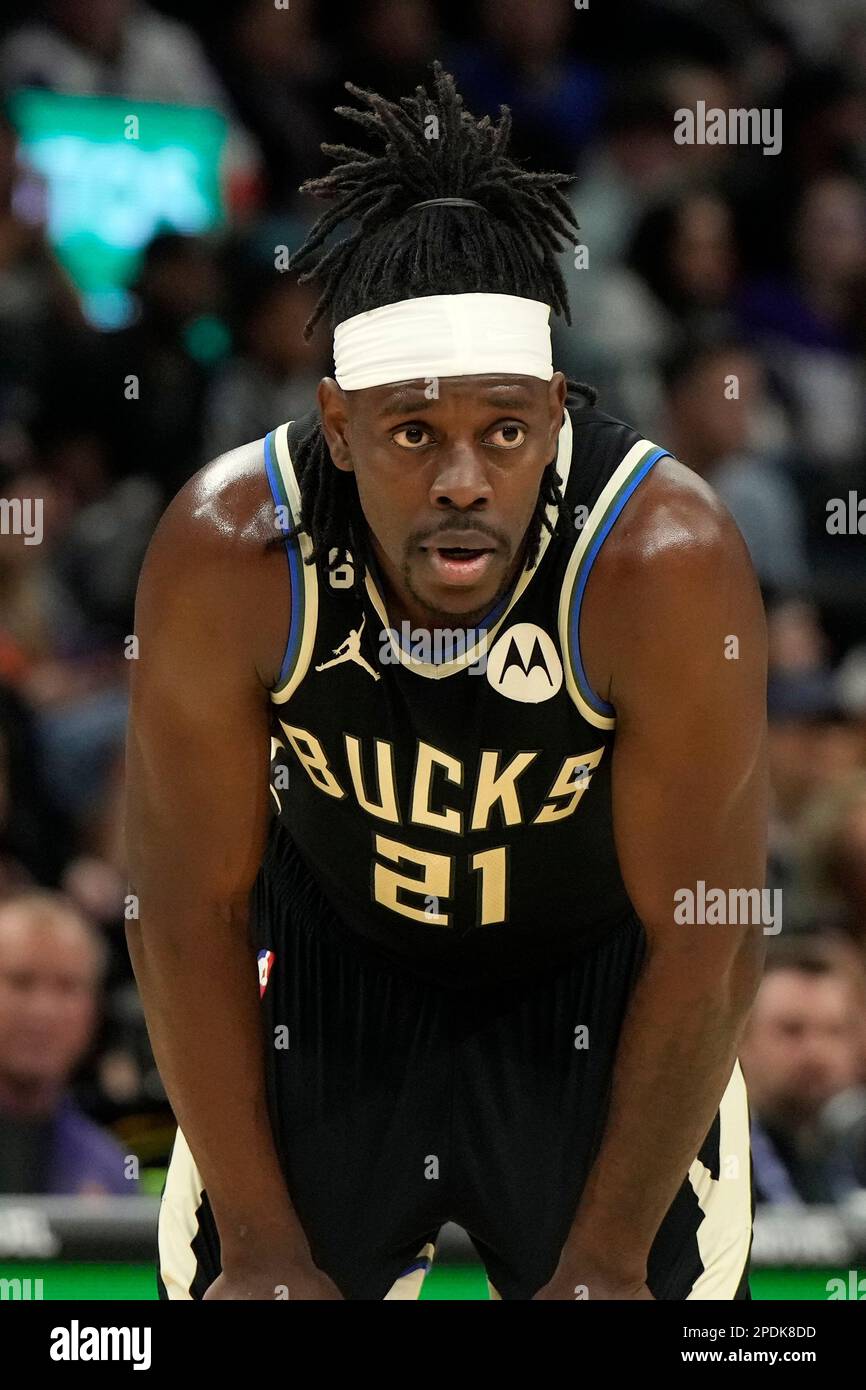 Milwaukee Bucks guard Jrue Holiday (21) during the first half of an NBA ...