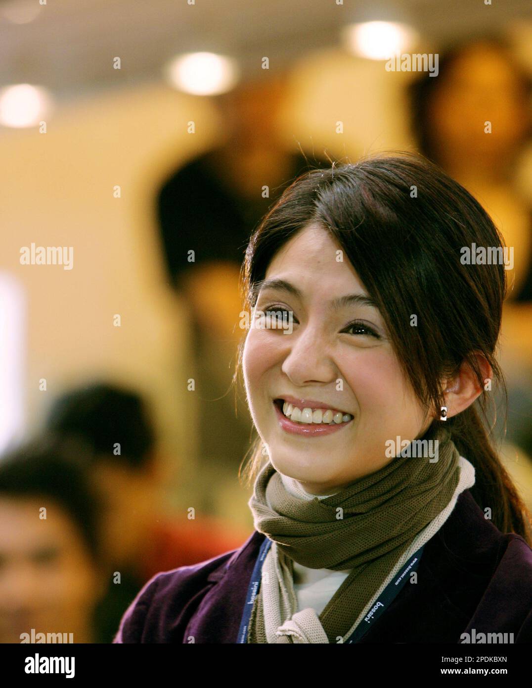 Hong Kong actress Charlie Young gestures at a promotional event of a ...