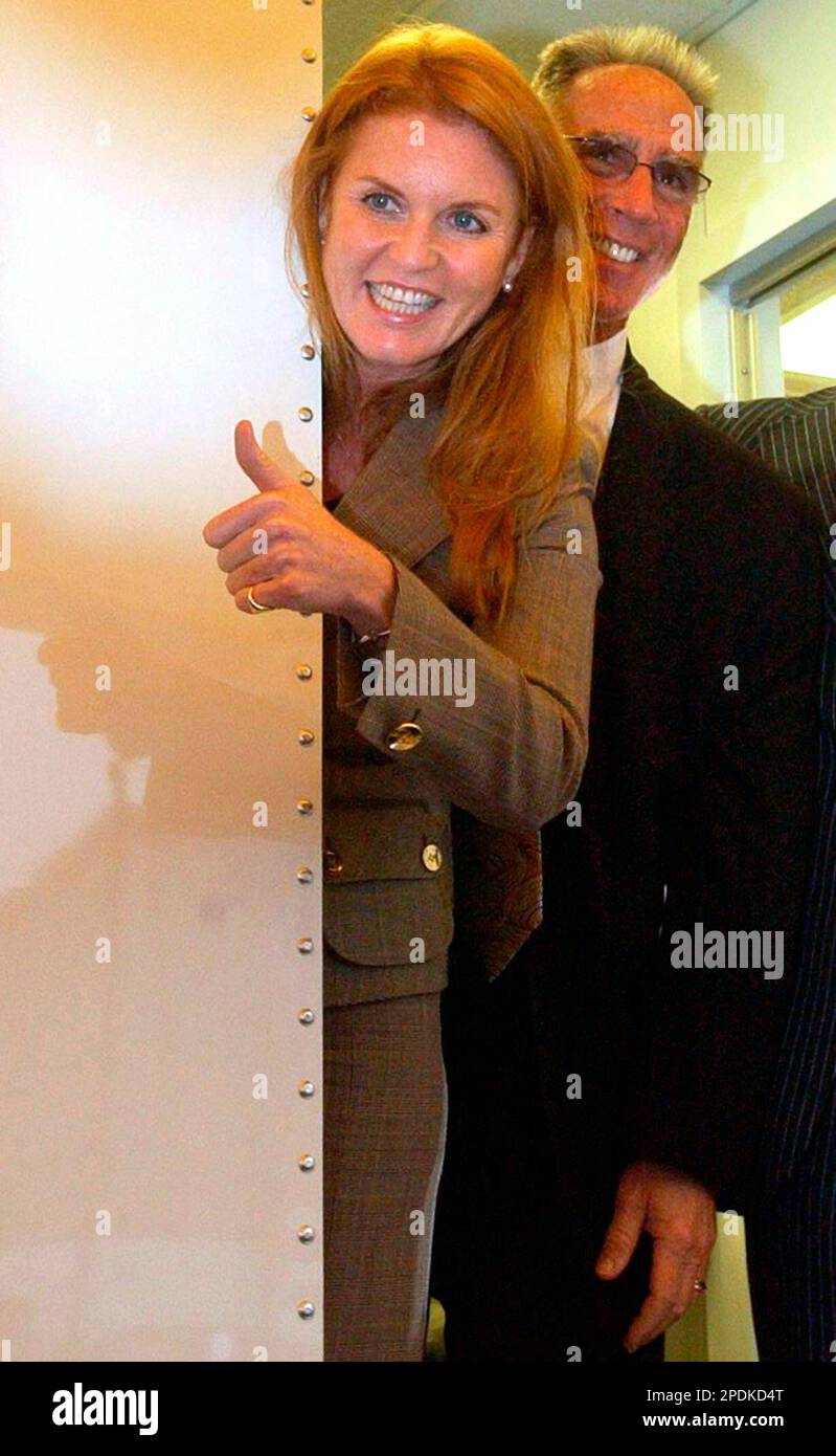 The Duchess of York, Sarah Ferguson, left, and Ken Barun, right, head ...