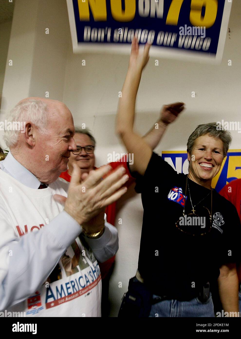 Los Angeles County Firefighter Capt. Cindy Barbee rallies against Gov ...