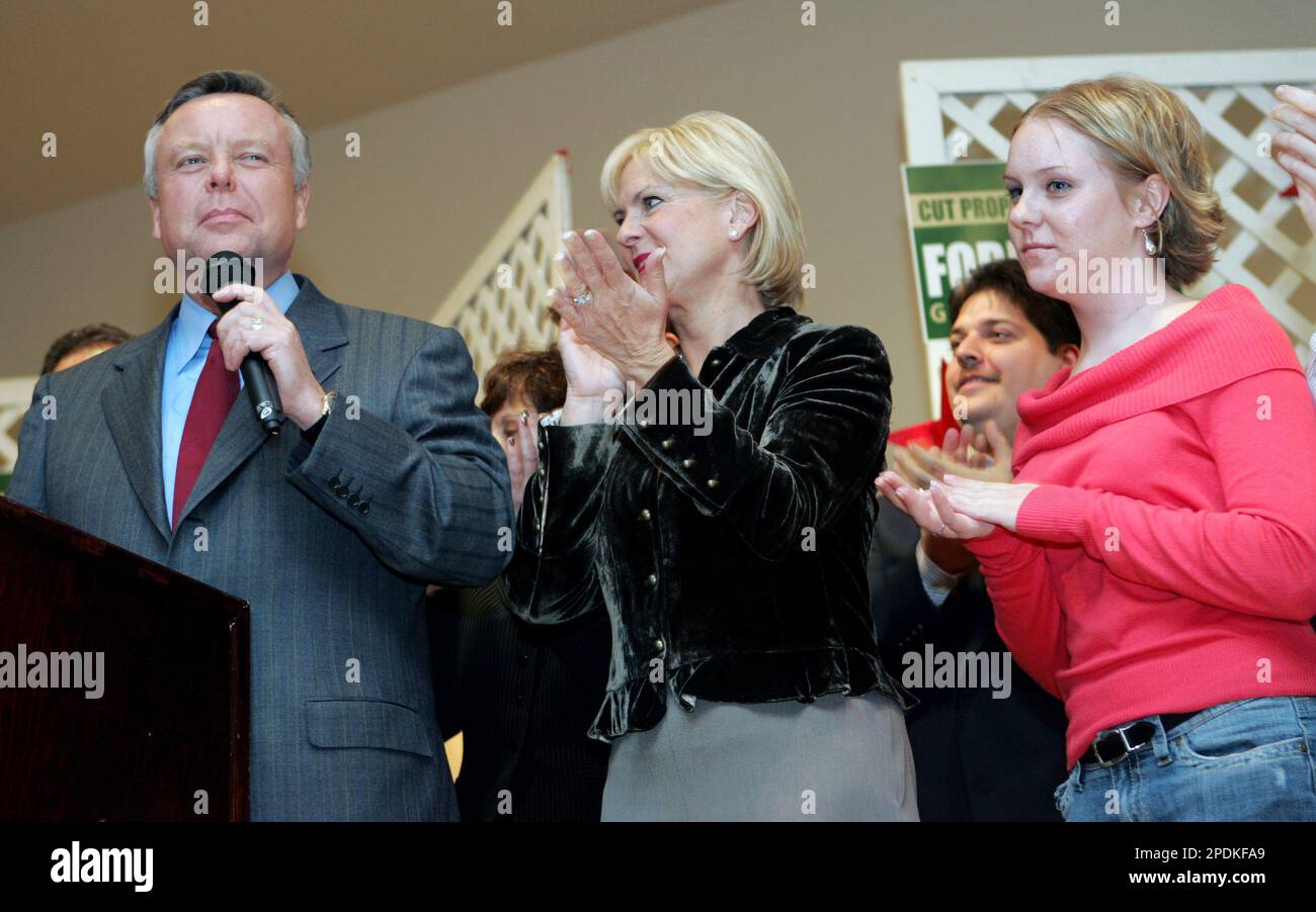 New Jersey Republican gubernatorial candidate Douglas Forrester stands ...