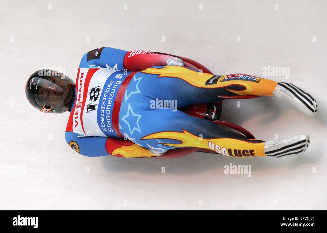 United States' Tony Benshoof takes a turn during the Luge World Cup men ...