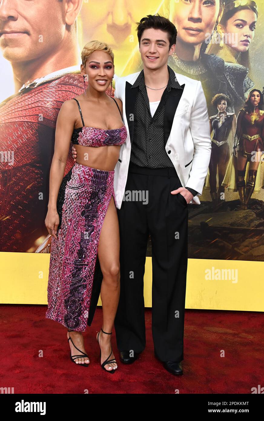 Westwood, CA. 14/03/2023, Meagan Good and Asher Angel arriving at the Los Angeles premiere of ...
