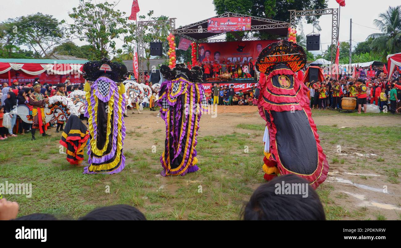 Reog Art Performance In An Open Field, In The City Of Muntok Stock ...