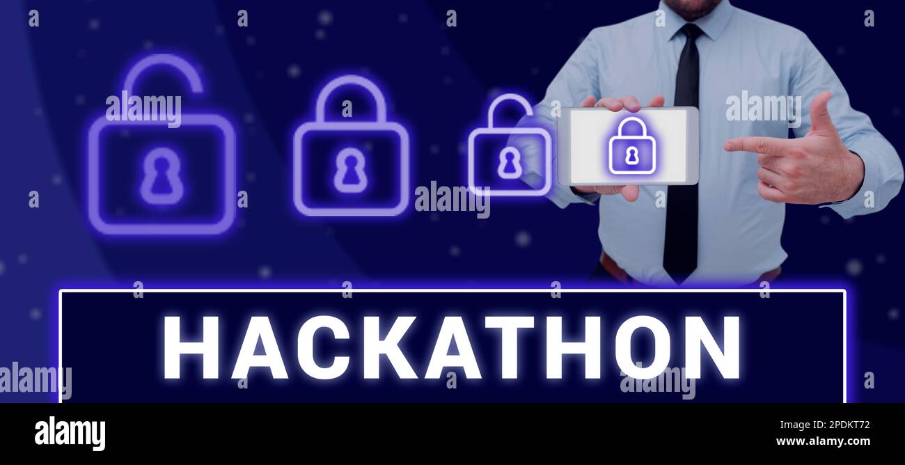 Writing displaying text Hackathon. Internet Concept event where large ... Writing displaying text Hackathon. Internet Concept event where large ...