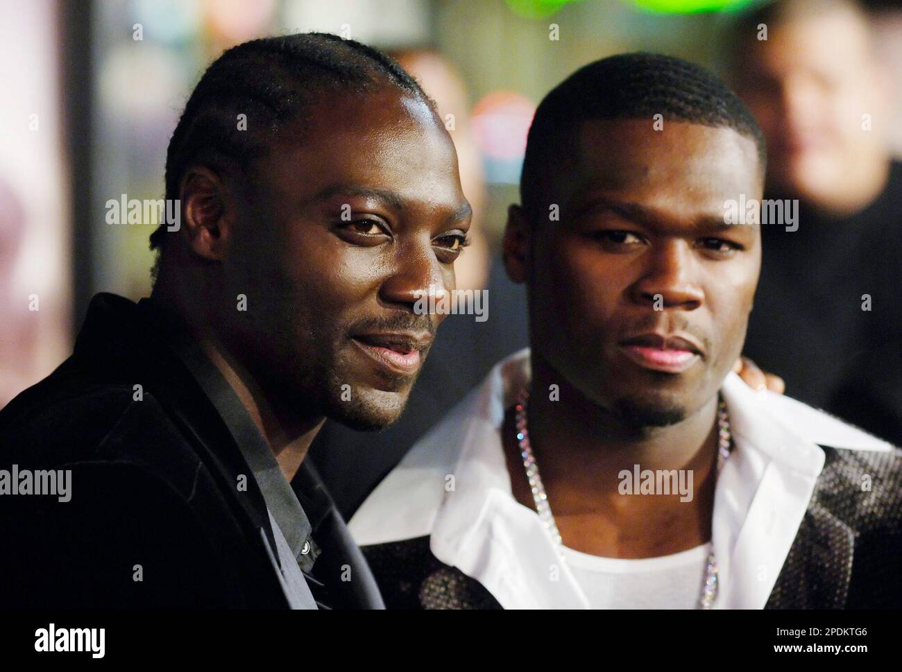 "Get Rich or Die Tryin'" cast members Adewale Akinnuoye-Agbaje, left, and Curtis "50 Cent ...