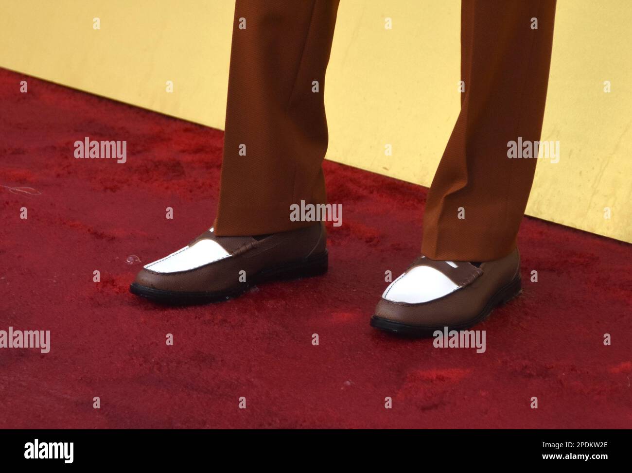 Los Angeles, California, USA 14th March 2023 Actor Zachary Levi, shoe ...