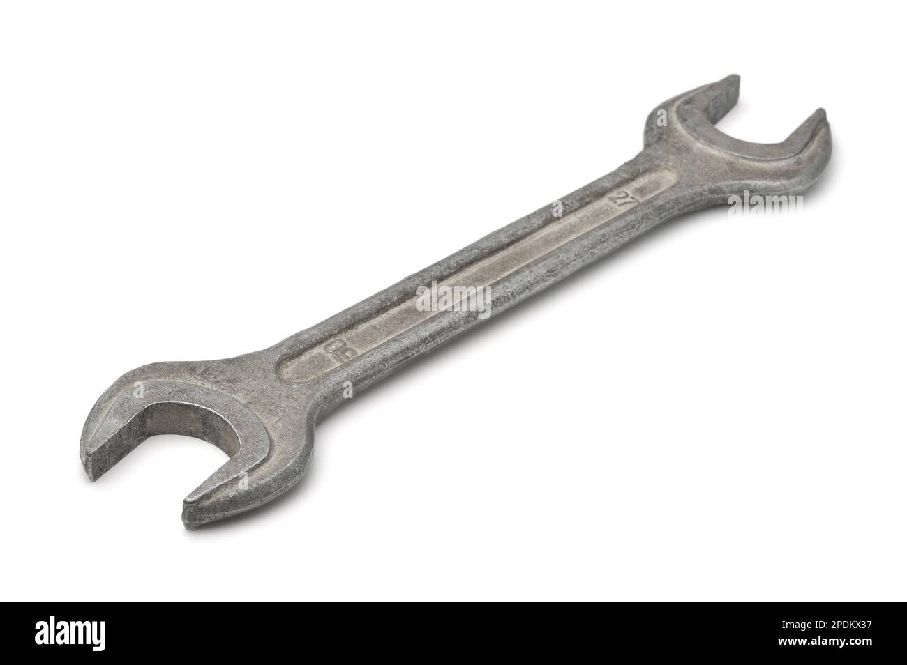 Old double open end wrench isolated on white Stock Photo - Alamy