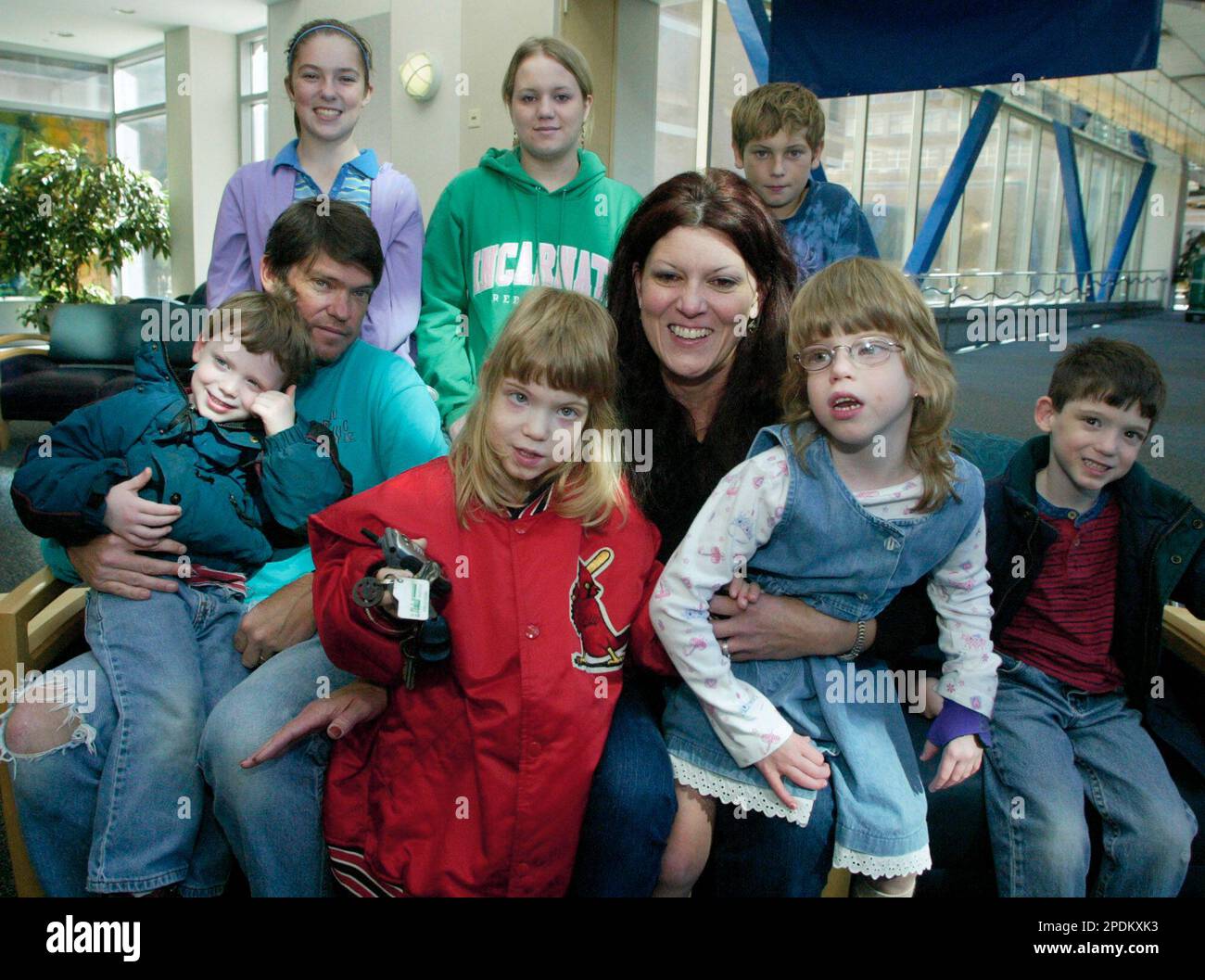 The Morris family, Rebekah, center front, mom Alice, center right ...