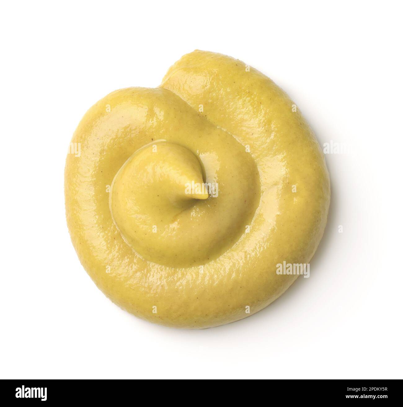 Top view of mustard sauce swirl isolated on white Stock Photo - Alamy