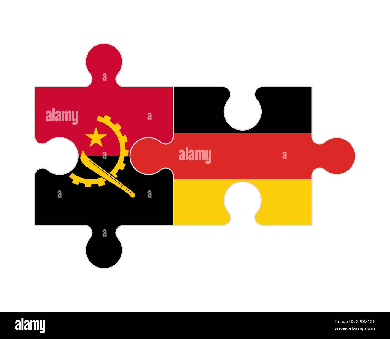 Connected puzzle of flags of Angola and Germany, vector Stock Vector ...