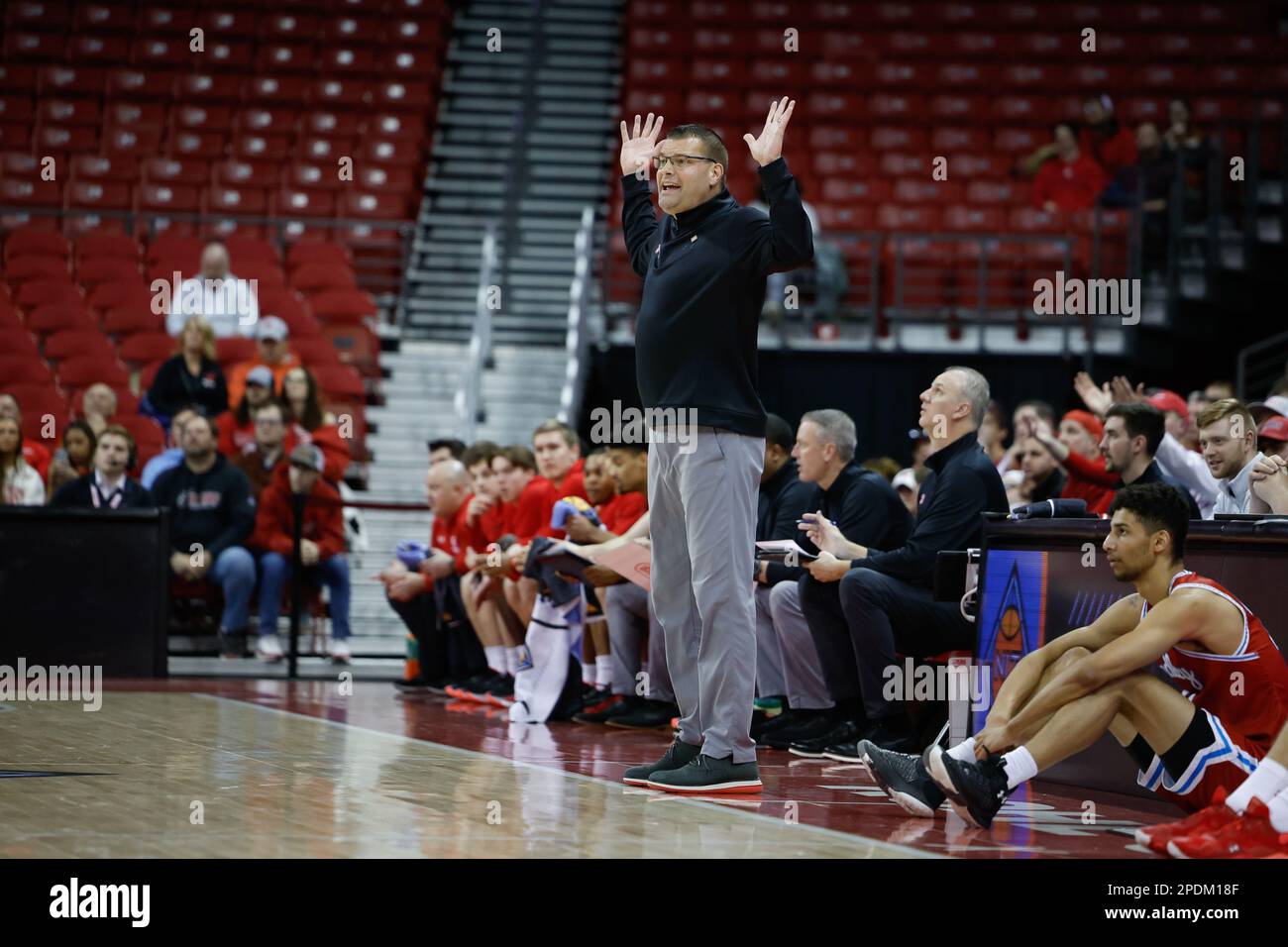 Madison, WI, USA. 14th Mar, 2023. Bradley Braves head coach Brian ...