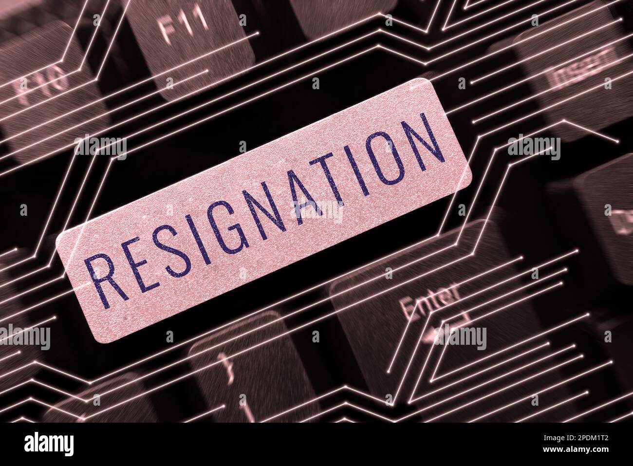 Sign displaying Resignation. Concept meaning act of giving up working ...
