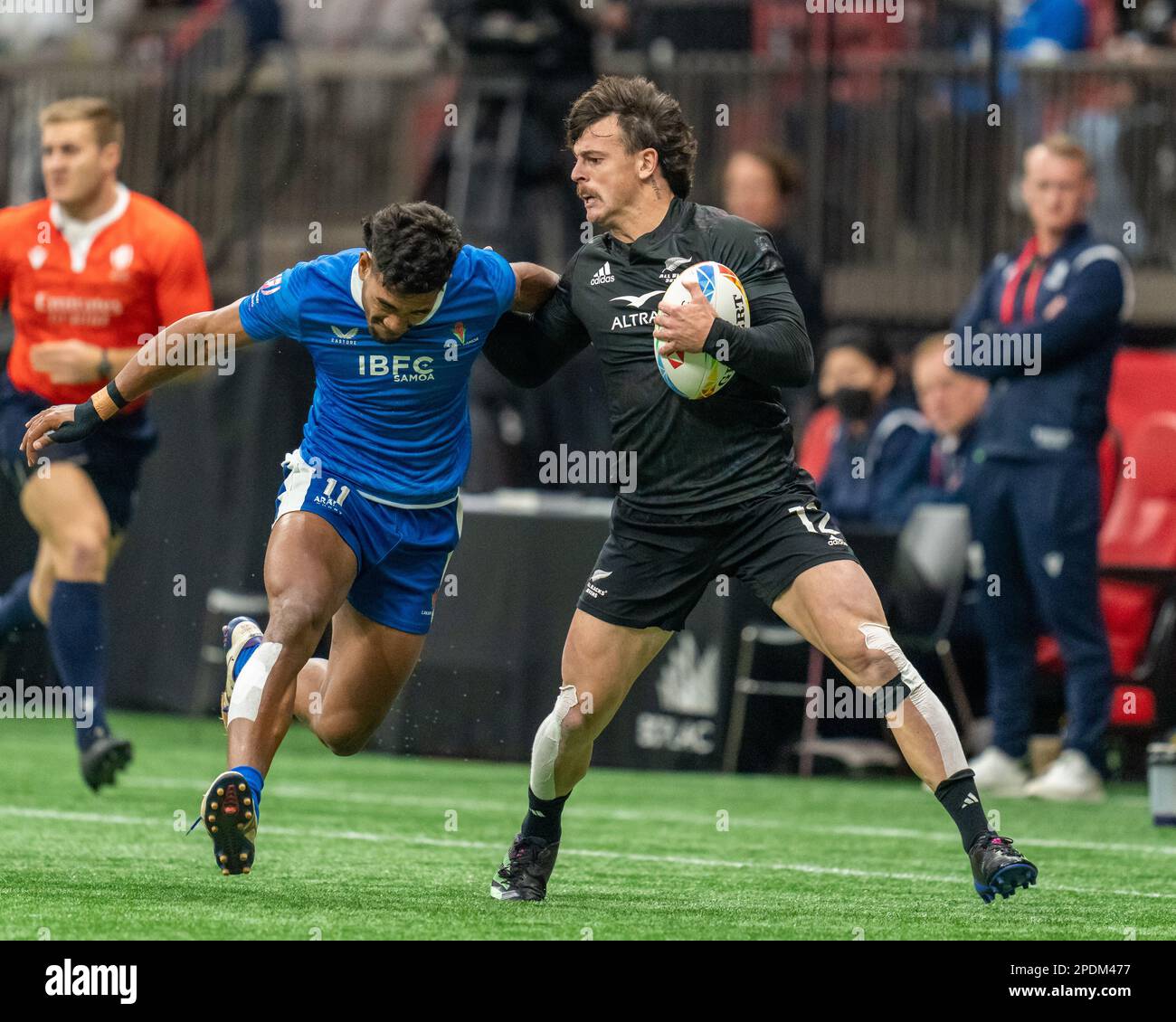 Vancouver, Canada. 4th March, 2023. Leroy Carter (R) of New Zealand ...