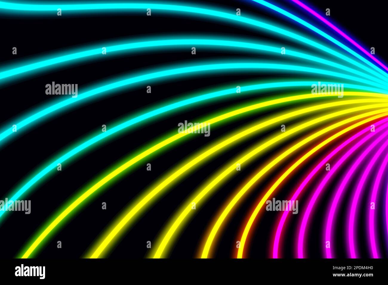 Abstract neon background with colorful smooth curved lines. Modern ...