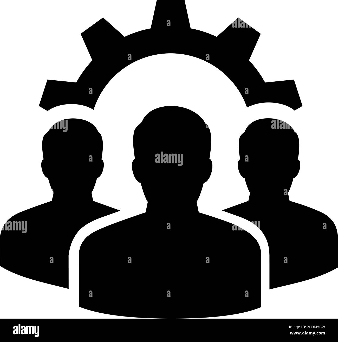 People group and gear icon as a concept of social support and teamwork ...