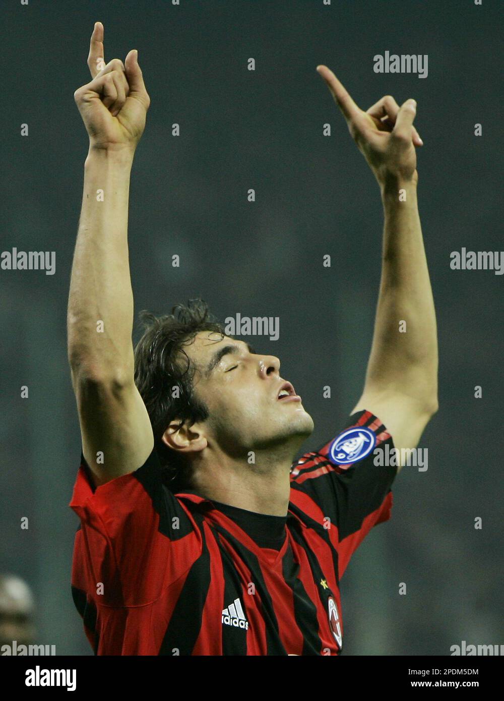AC Milan Brazilian soccer star Kaka' celebrates after scoring during ...