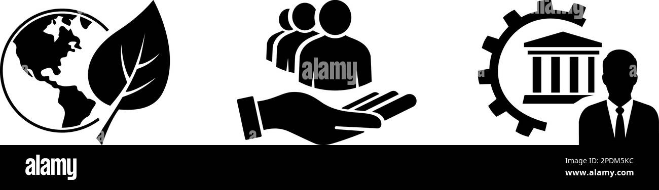 Environment, Social and Governance icons as ESG principles concept ...