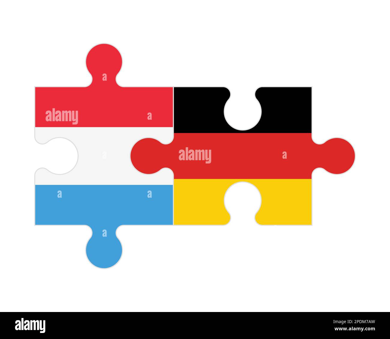 Connected puzzle of flags of Luxembourg and Germany, vector Stock ...