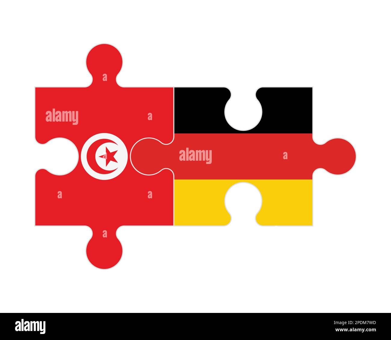 Connected puzzle of flags of Tunisia and Germany, vector Stock Vector ...