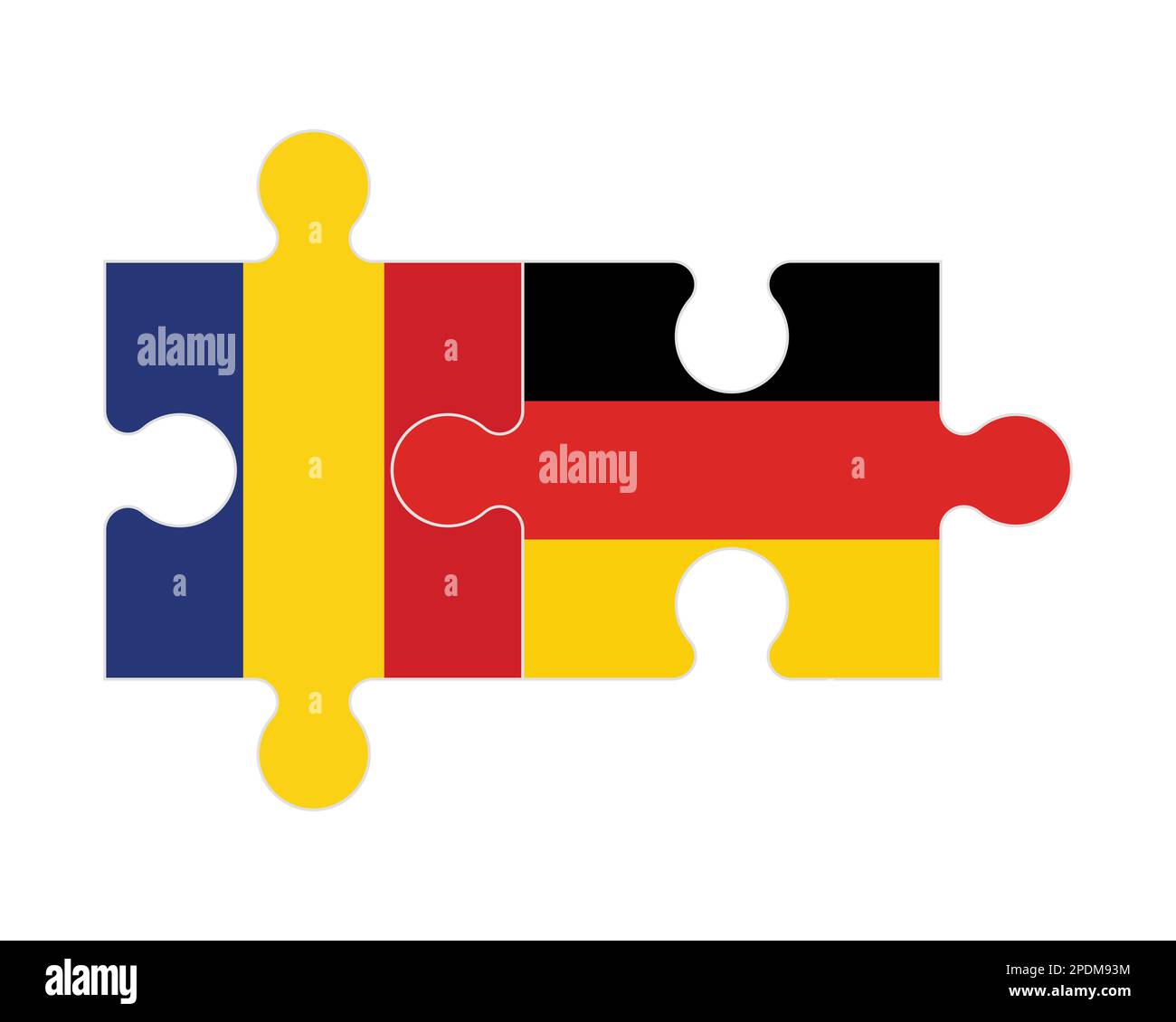 Connected puzzle of flags of Romania and Germany, vector Stock Vector ...