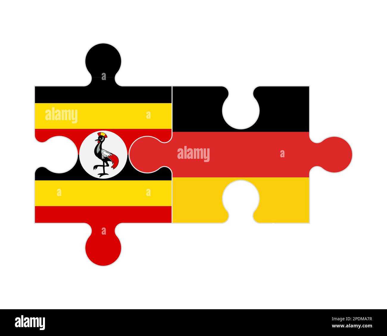 Connected puzzle of flags of Uganda and Germany, vector Stock Vector ...