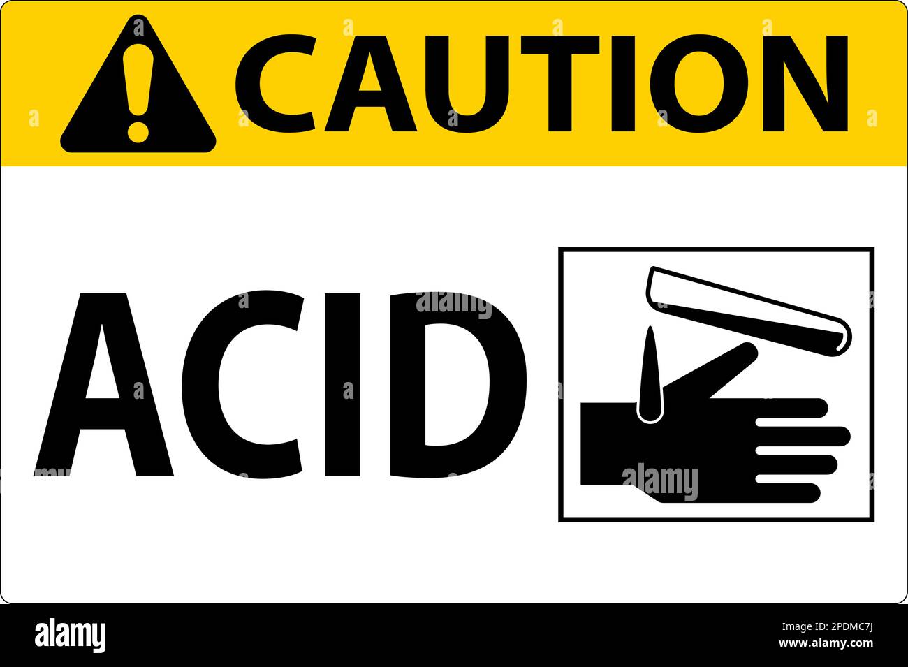 Caution Acid Sign On White Background Stock Vector Image & Art - Alamy