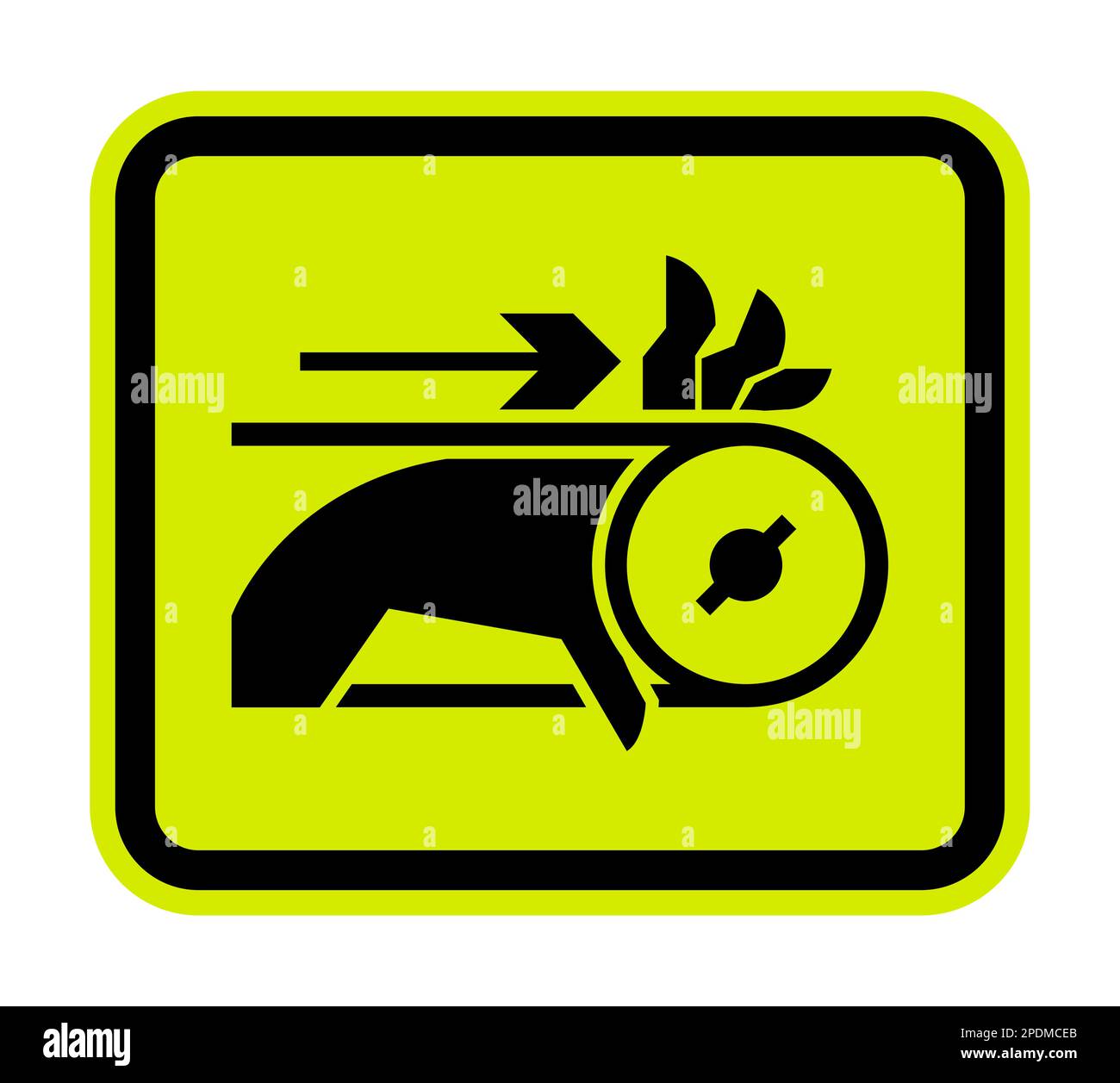 Hand Entanglement With Belt Drive Label Sign On White Background Stock ...